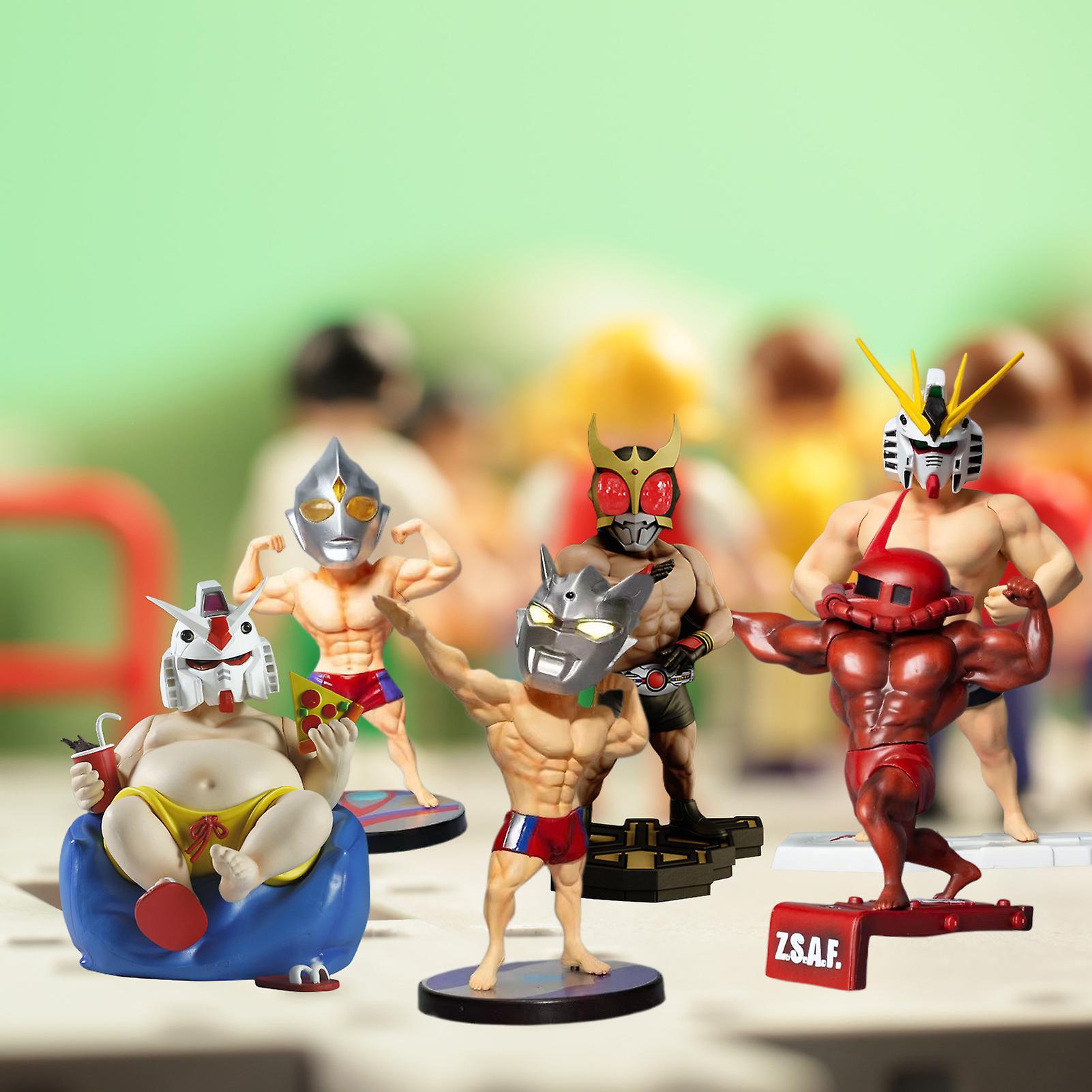 Japan Anime Figure Glowing Muscle Kuuga Gundam Zaku Miniature Figurine ...