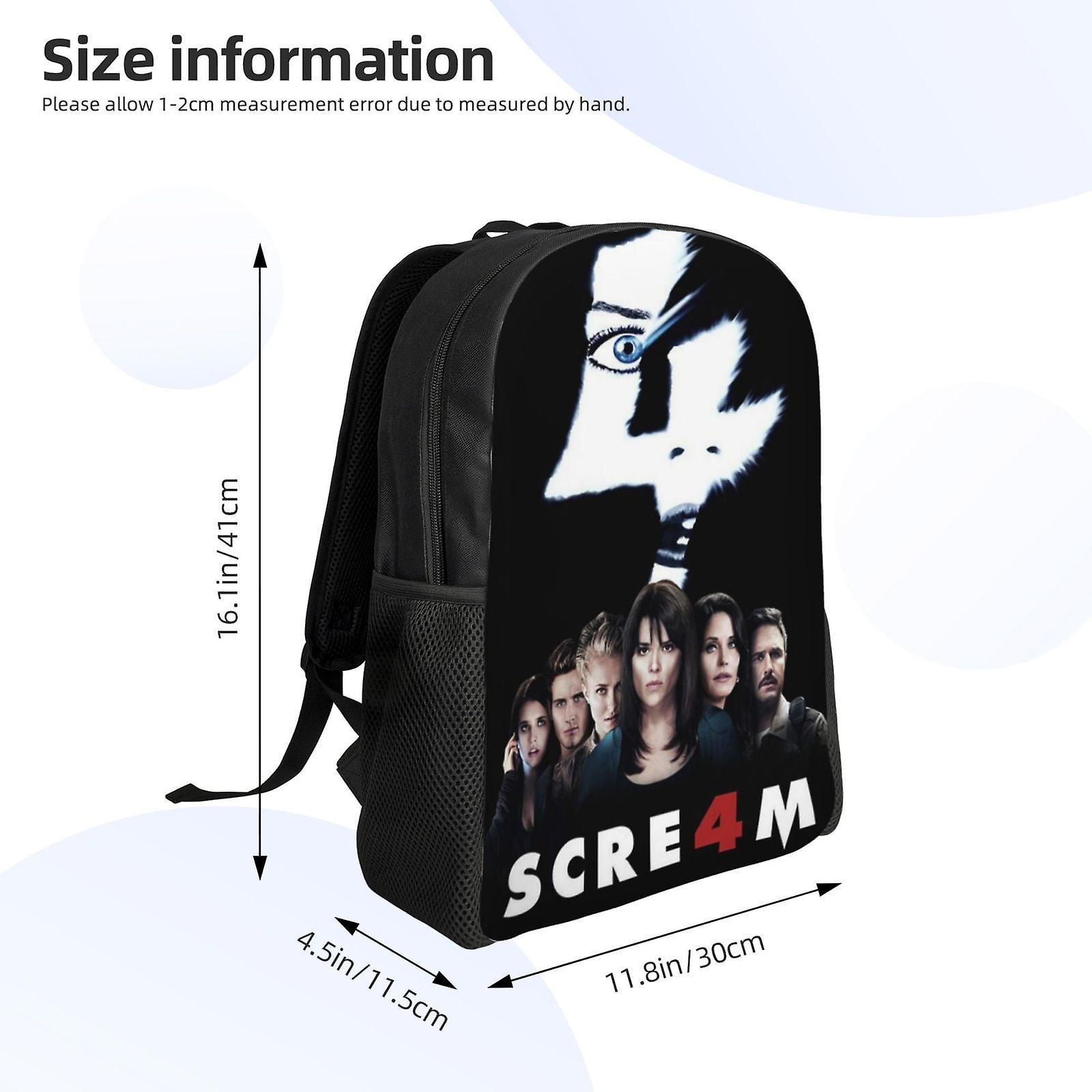 Scream 4 Ghostface Killer Backpack Casual Adjustable Bookbag School Bag ...
