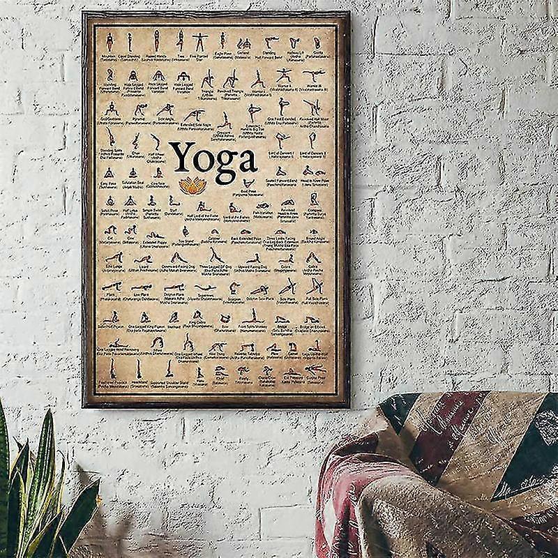 Yoga Poses Poster Full Body Yoga Stretching Charts Home Gym Exercise ...