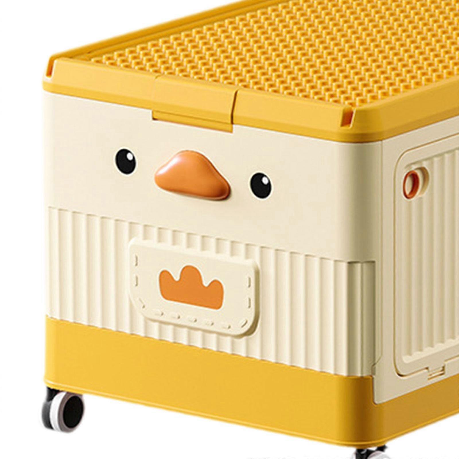 Stackable Toy Storage Box with Wheels Storage Case Cartoon for Toys ...