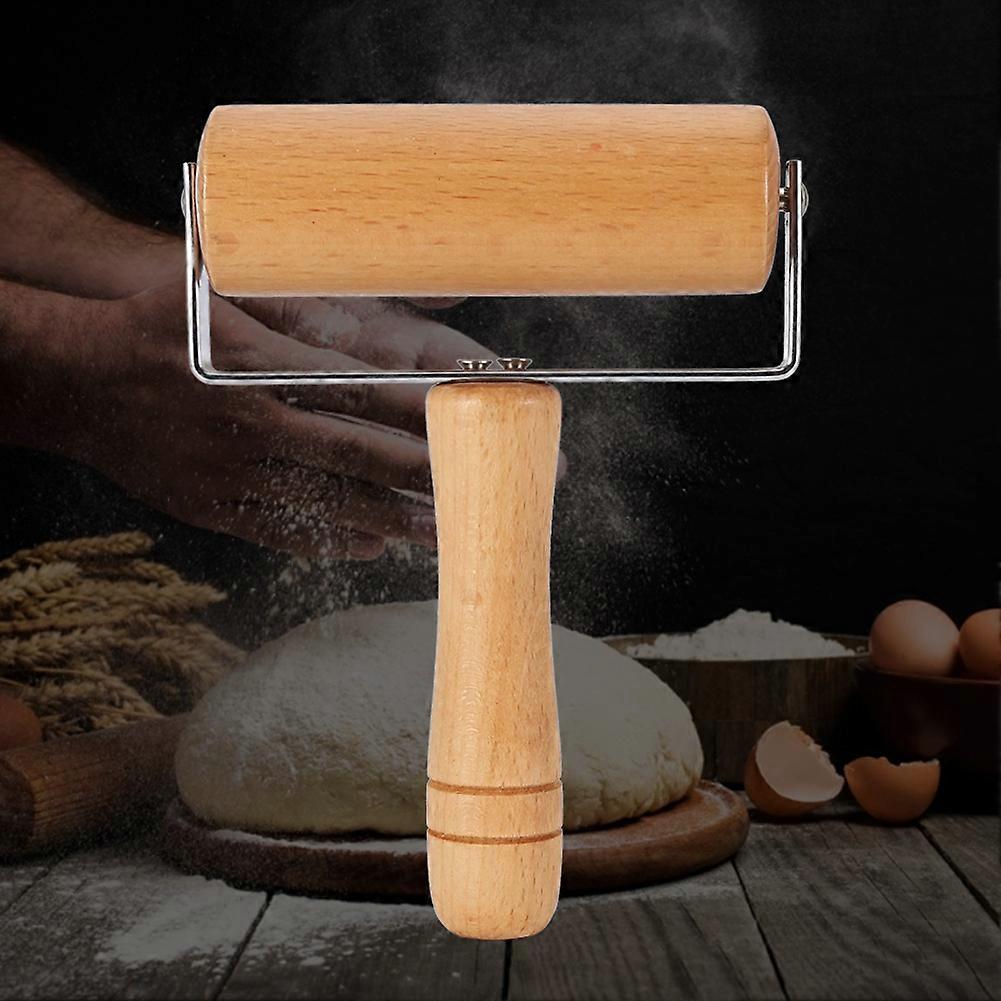 Small Rolling Pin, T Shape Pastry Roller, Wooden Dough Roller, Non-Stick Pizza Roller, Dough ...