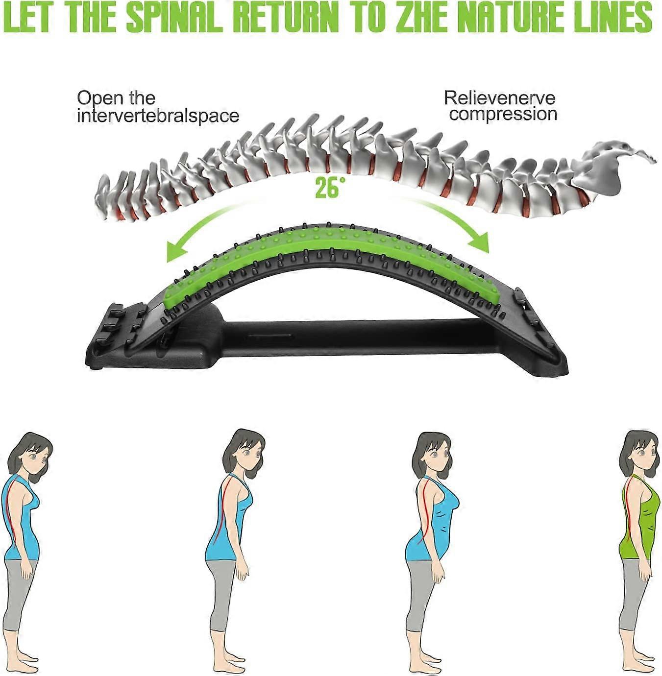 Back Massager Stretcher, Relieves Lower and Upper Back Pain Back ...