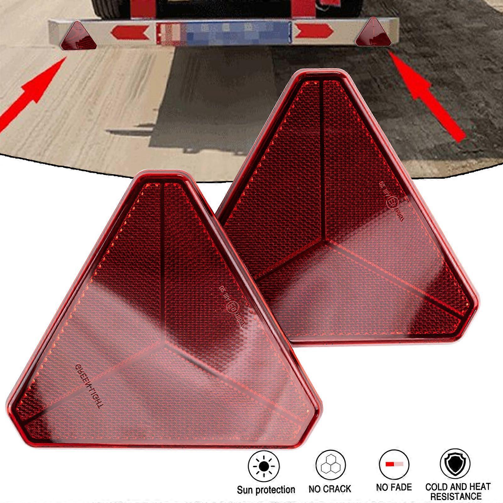Triangle Red Alerts Safety Sign Reflective Stickers Strip 2x Rear ...
