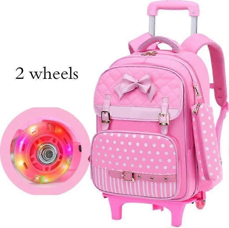 Children School Wheeled Backpack For Girls Trolley School Backpack ...