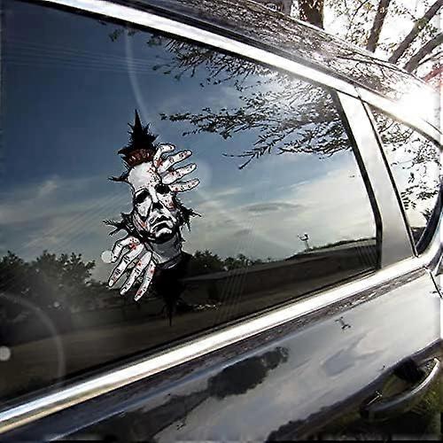 Halloween Horror Peeking Sticker, 3D Crack Double-Sided Classic Horror ...