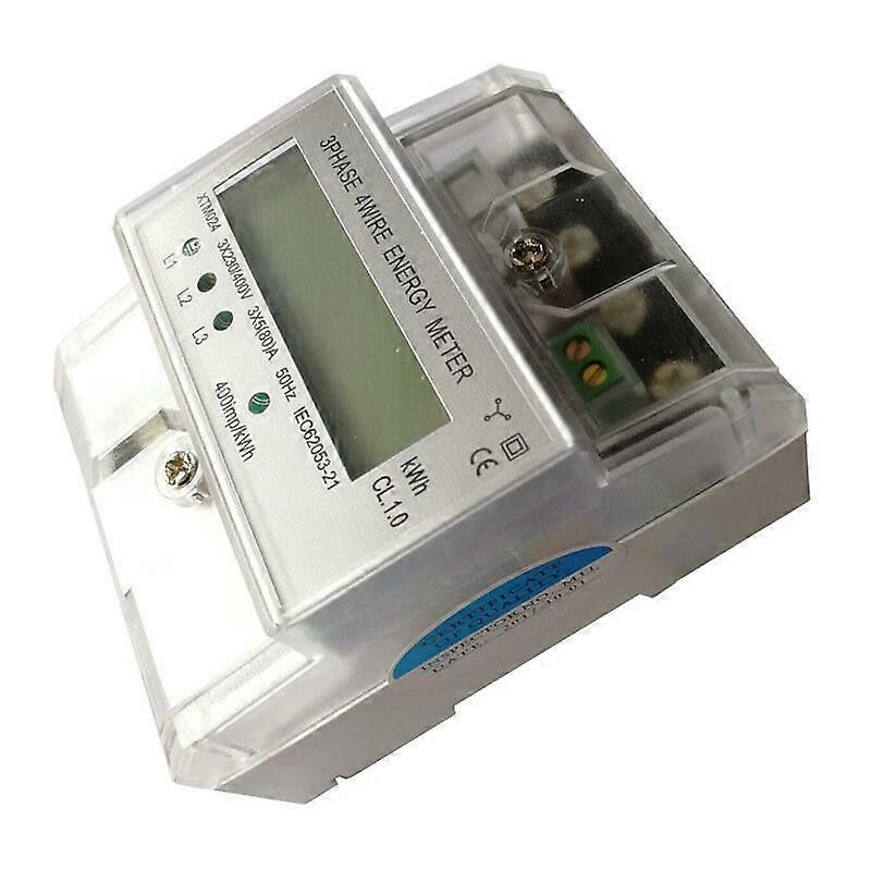 Three-phase 4-wire energy meter 220/380V 5-80A Energy consumption kWh Meter DIN rail ...