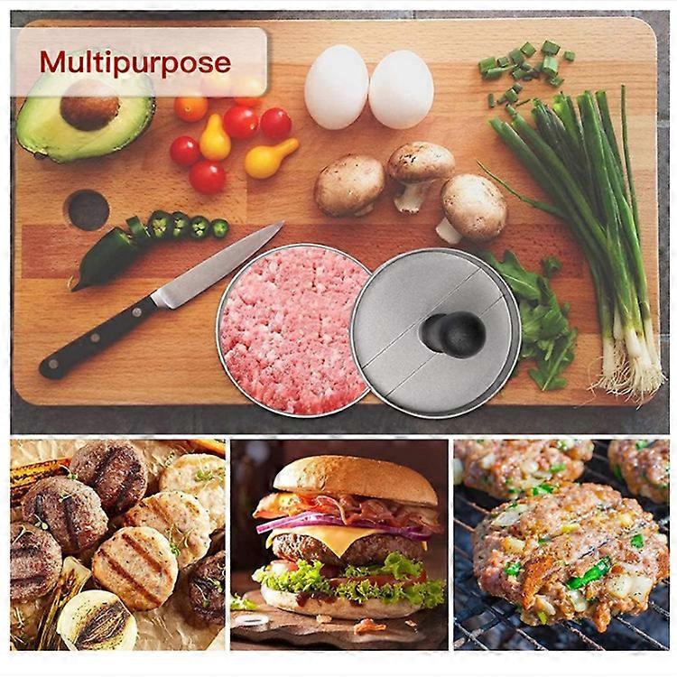 Burger meat press plastic handle meat pie press manual mold aluminum ...