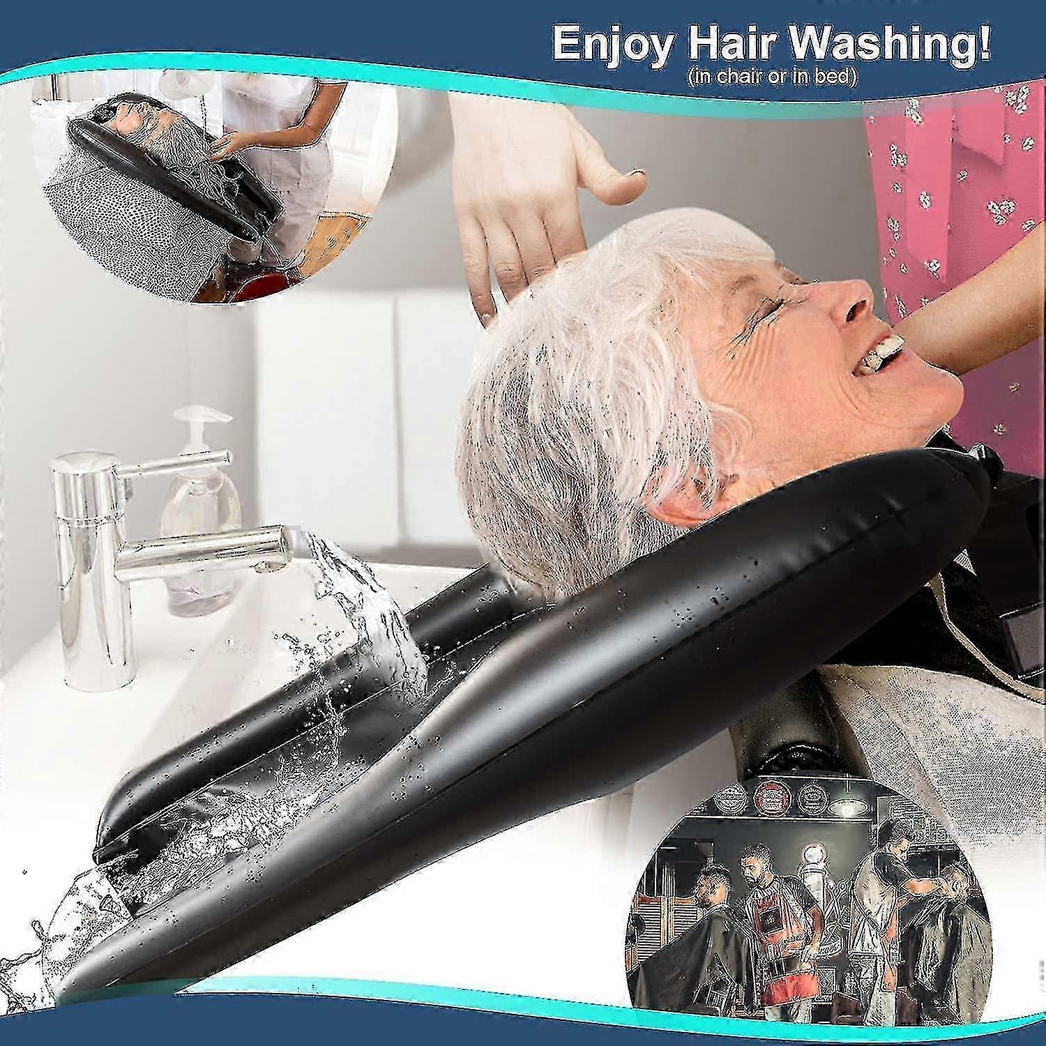 Shampoo Basin Shampoo Tray Basin For Washing Black Pvc Hair Wash Basin Portable Shampoo Basin ...