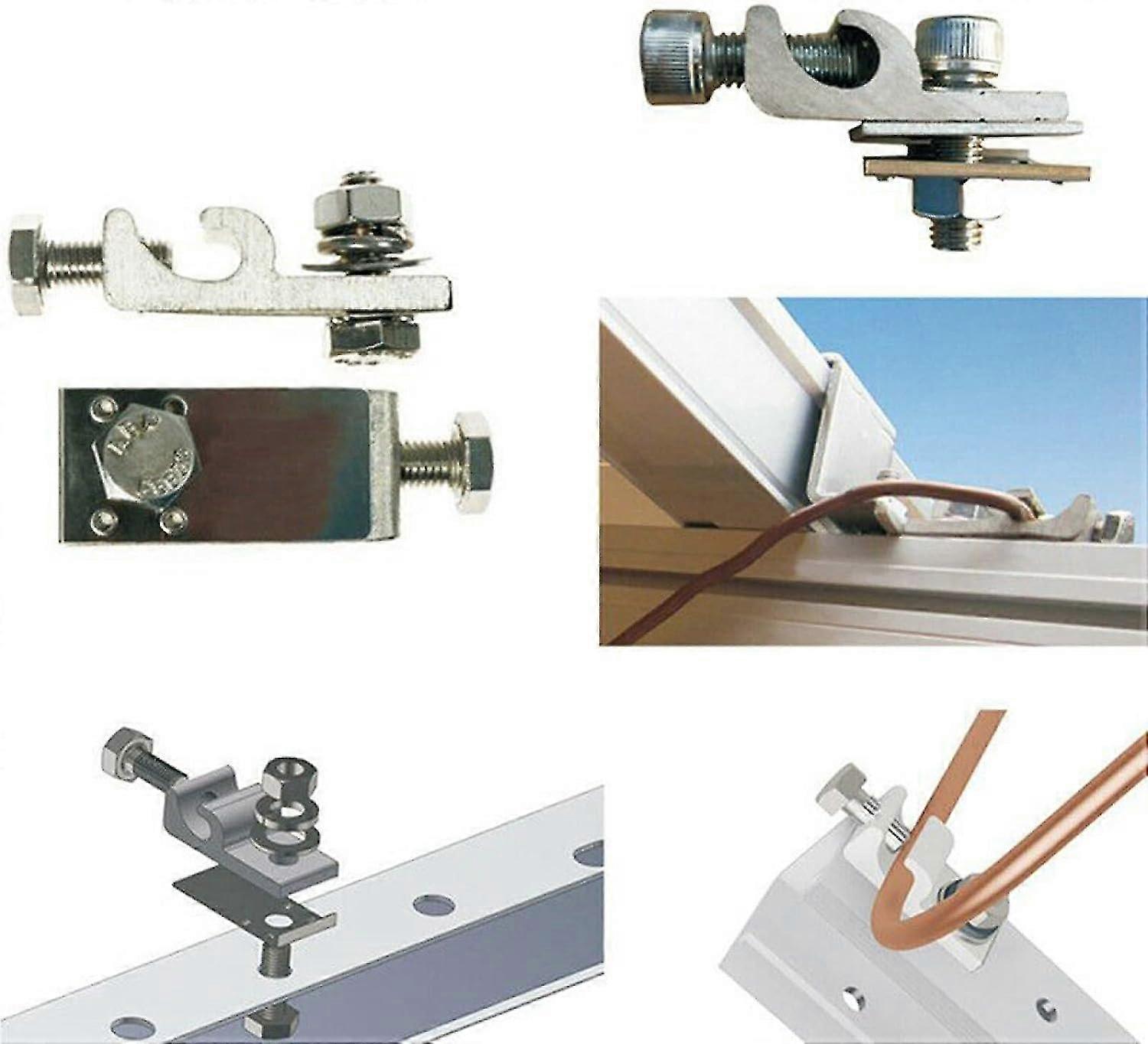 Solar Panel Earth Clip Solar Panel Mounting Bracket Clamps Ground Lugs ...