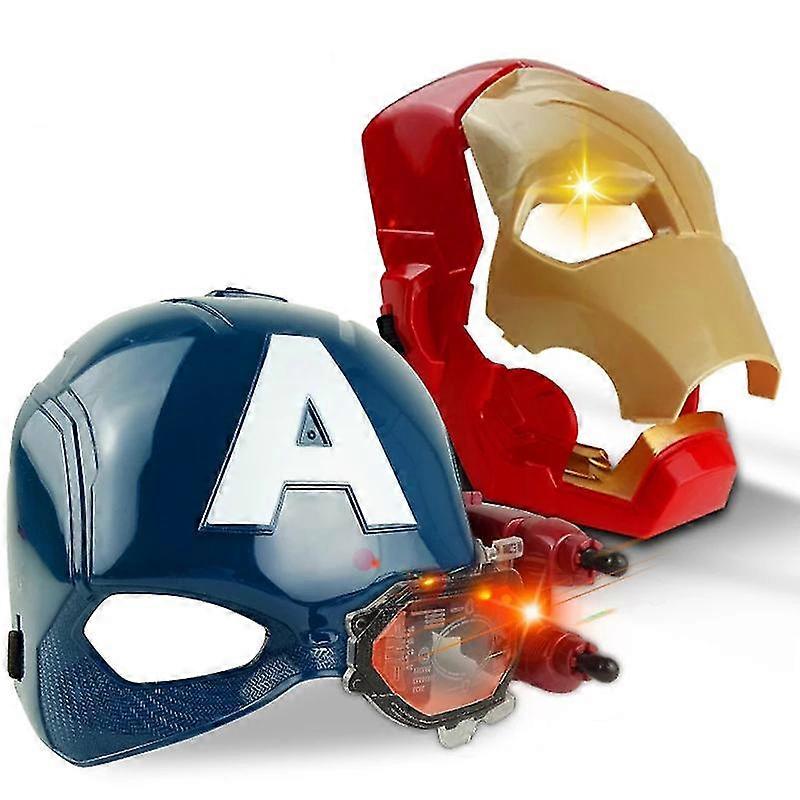 Marvel Avengers 4 Iron Man Captain America Mask Light Sound Helmet Open ...