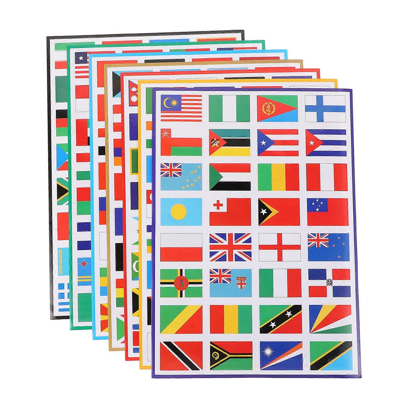 7 Sheets of Country Stickers Football Flag Stickers PVC Sticker for ...