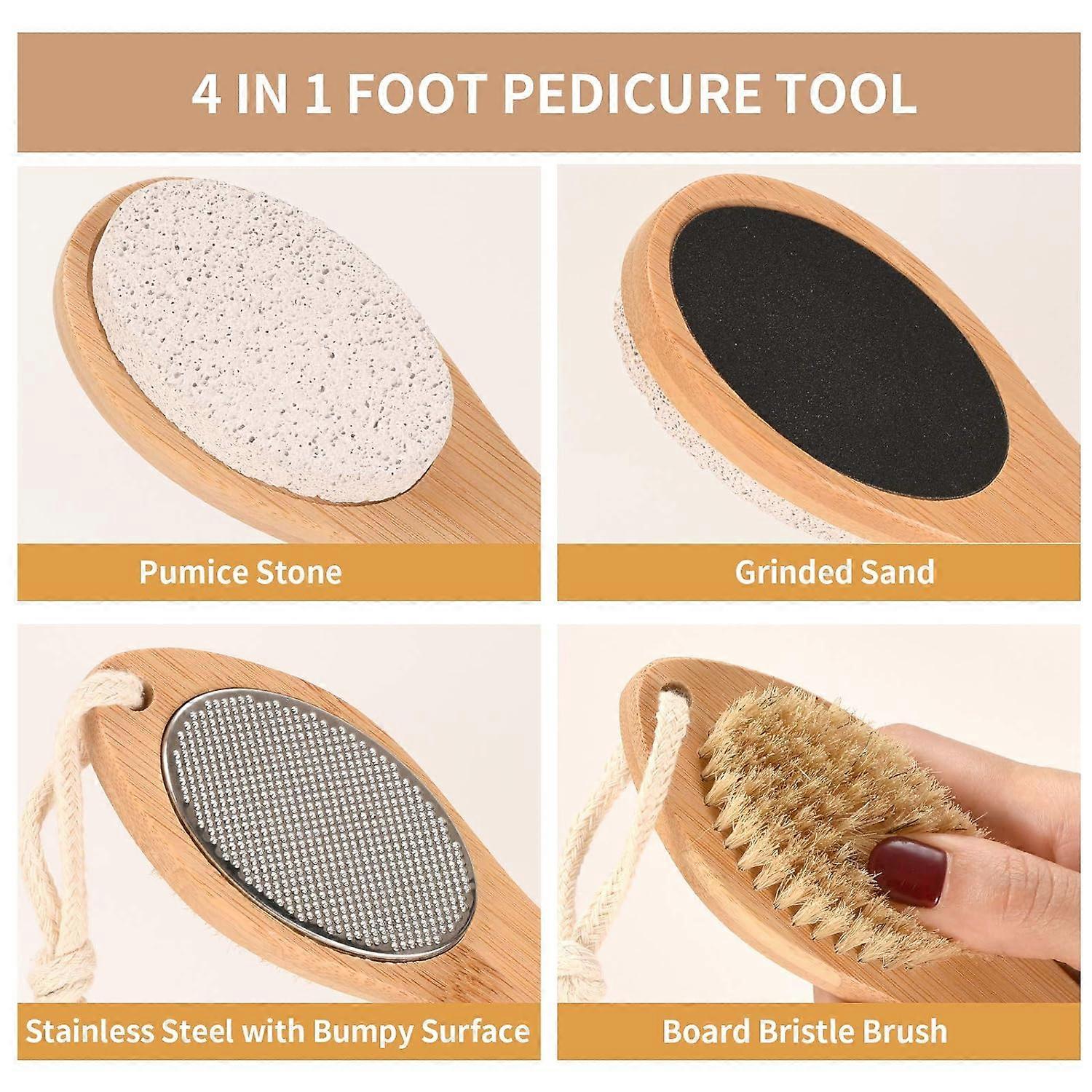 Foot File Callus Remover, Multi-purpose 4 in 1 Feet Pedicure Scrubber ...
