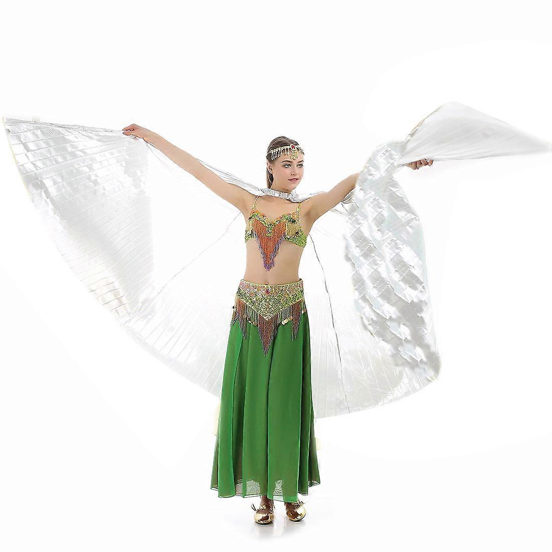 White Belly Dance Wings with Pole 360 Degree Angel Wings with Portable ...
