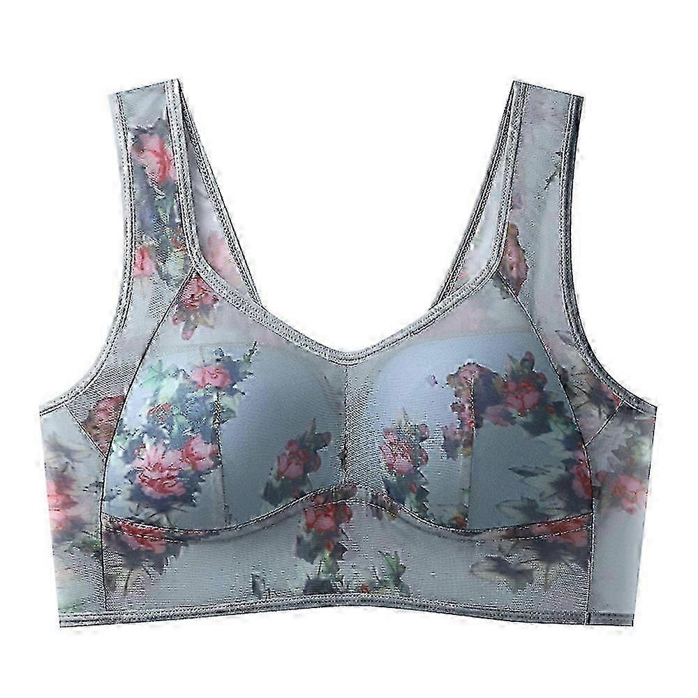 Ice Silk Lace Cooling Comfort Bra, Lace Buttonless Comfortable Bra ...