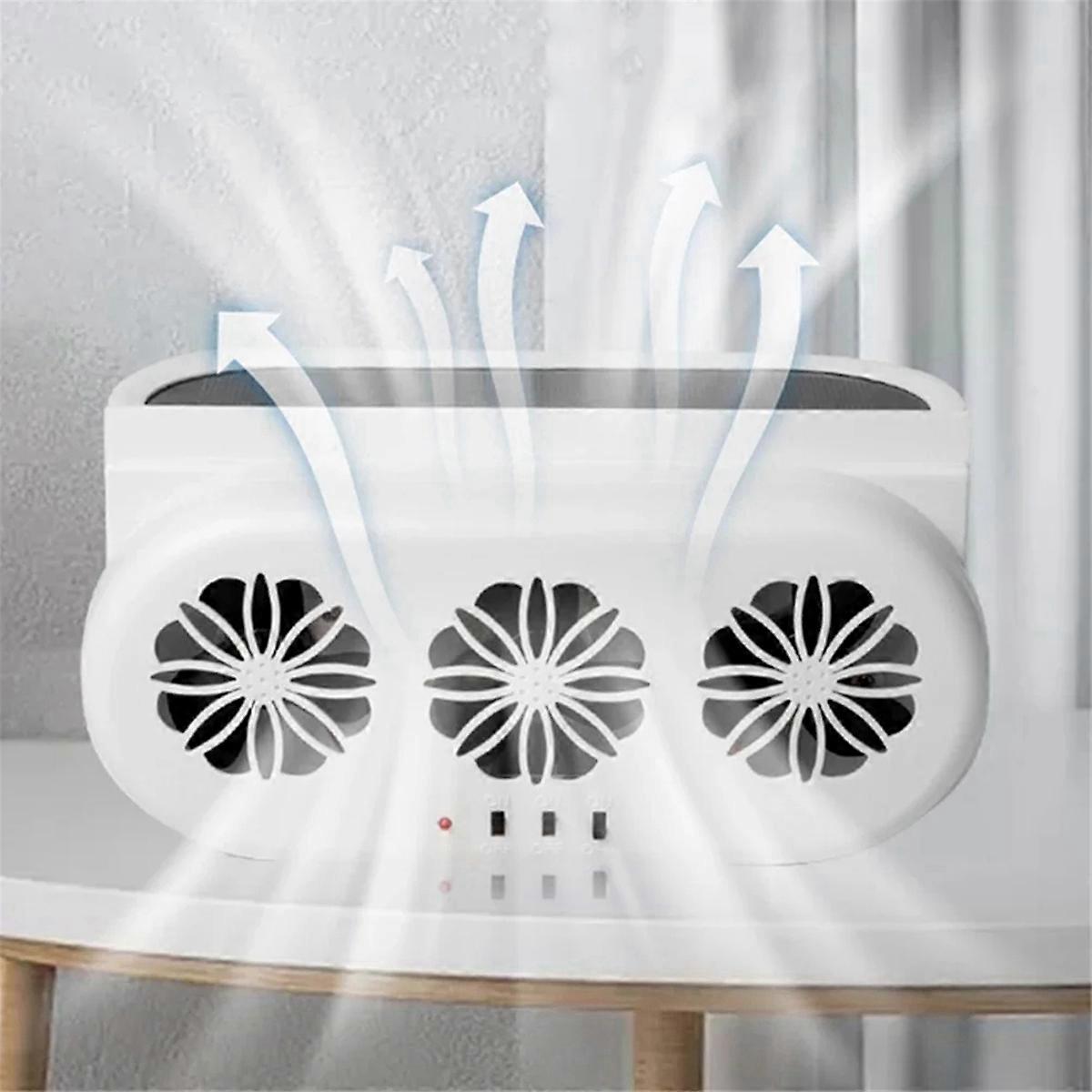 Car Exhaust Fan Solar Powered and USB Charging Window Ventilator 3 Fans ...
