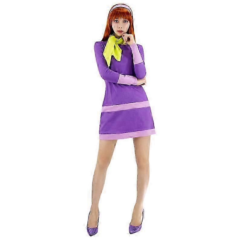 DAZCOS Daphne Cosplay Costume Daphne Purple Dress Women Halloween ...