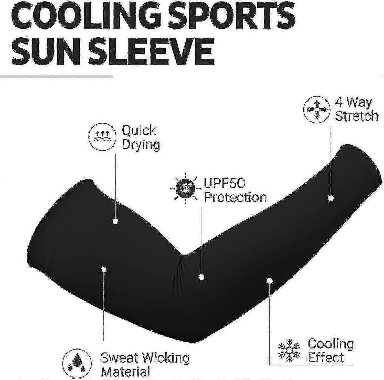 Upf50+sun Uv Protection Cooling Sleeves, 5 Pairs Compression Sleeve For ...