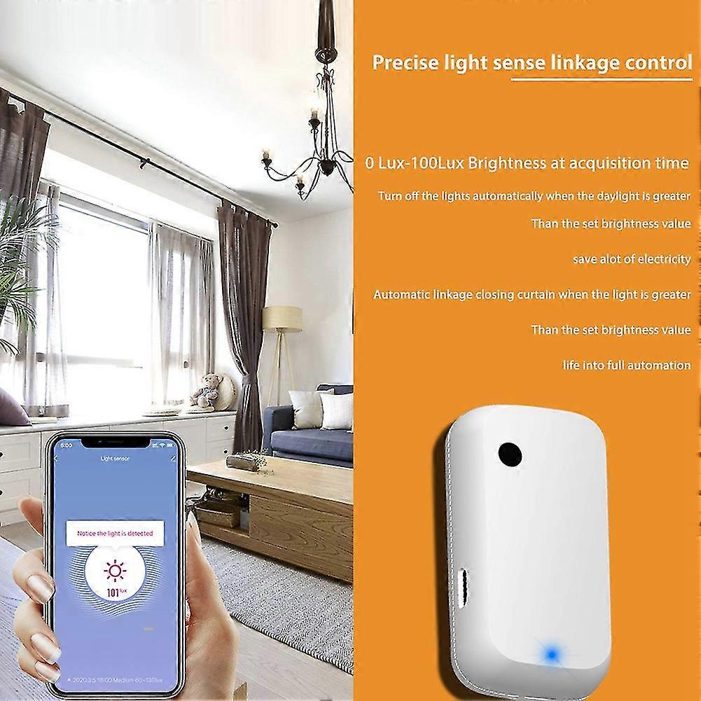 Tuya WiFi Light Sensor Intelligent Home Illumination Sensor Linkage Control Brightness Sensor ...