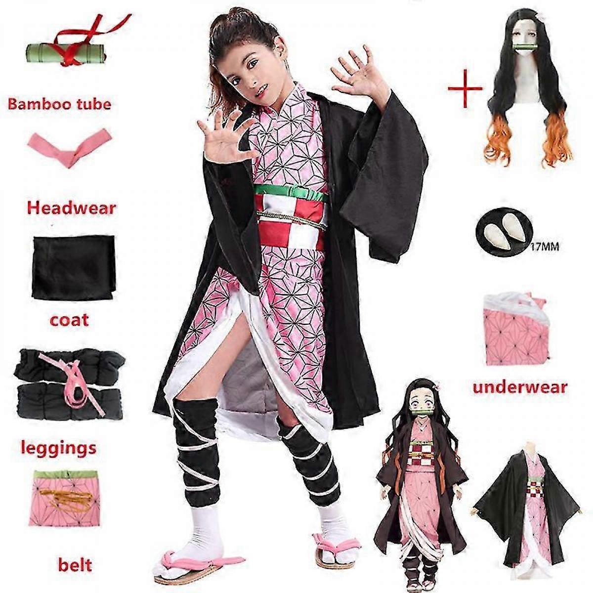 Anime Kamado Nezuko Cosplay Costume Demon Slayer Cosplay Uniform ...