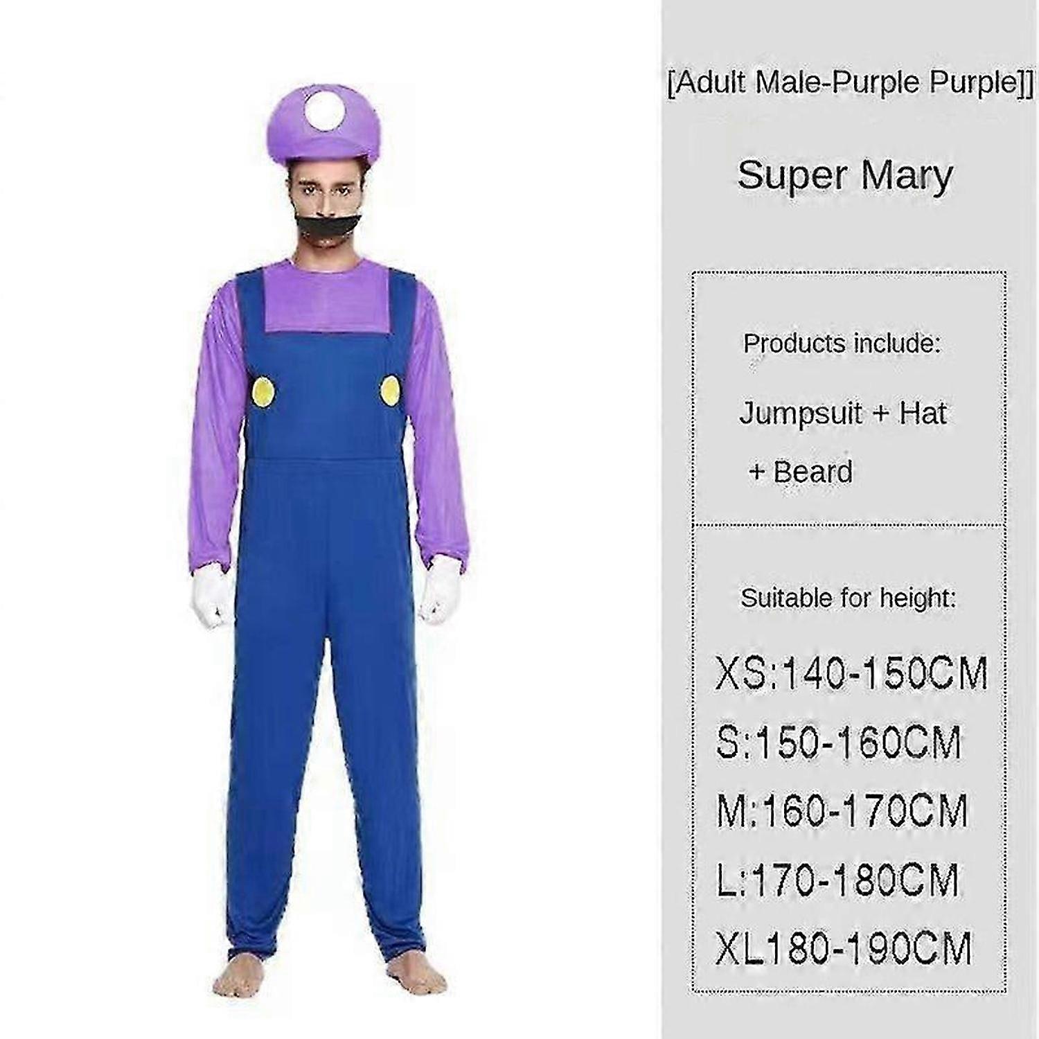 Orion Costumes Mens Walluigi Super Mario Purple Re 80s Video Game Fancy ...