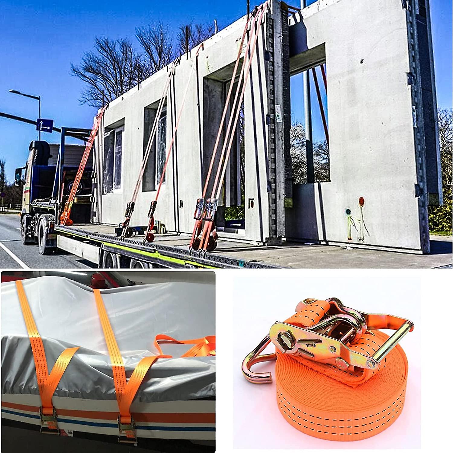 Ratchet Strap - 2 x 2000 kg 6m Lashing Strap Fixing or Securing the ...