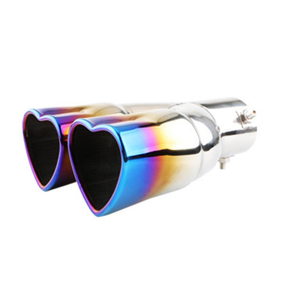 Car Inlet Exhaust Tips 2.5'' Heart Shaped Exhaust Tip Modified Tailpipe ...
