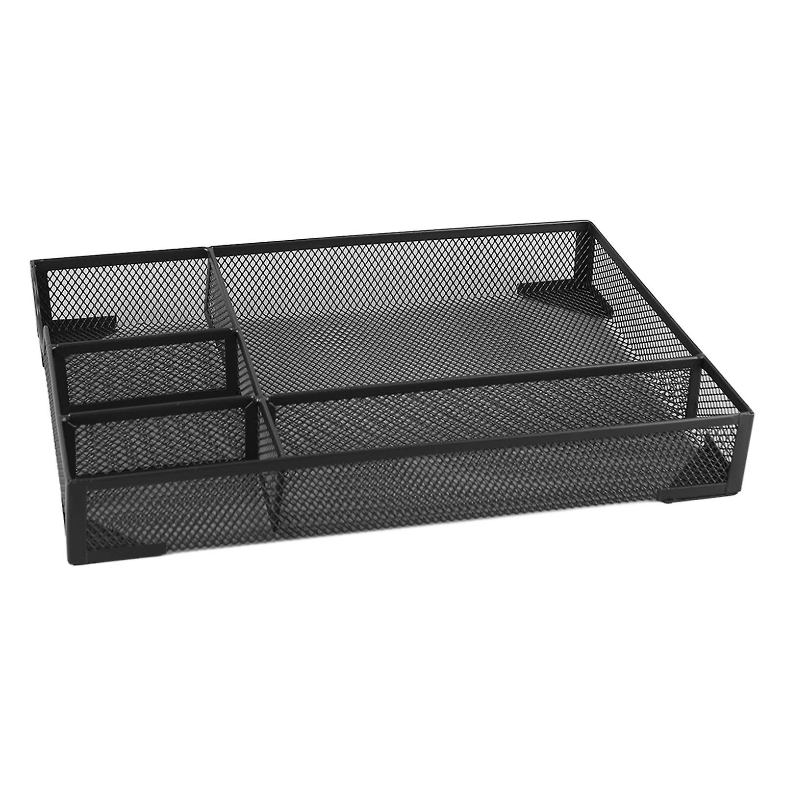 Metal Mesh Drawer Organizer Tray 5 Grids Multipurpose Stable Prevent ...