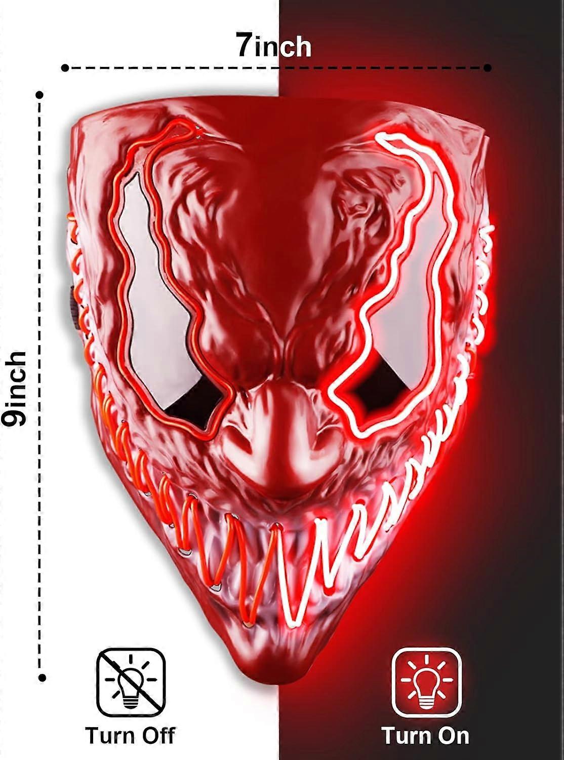 Halloween Mask LED Light Up Mask for Adults Kids, Unique Neon Glow ...