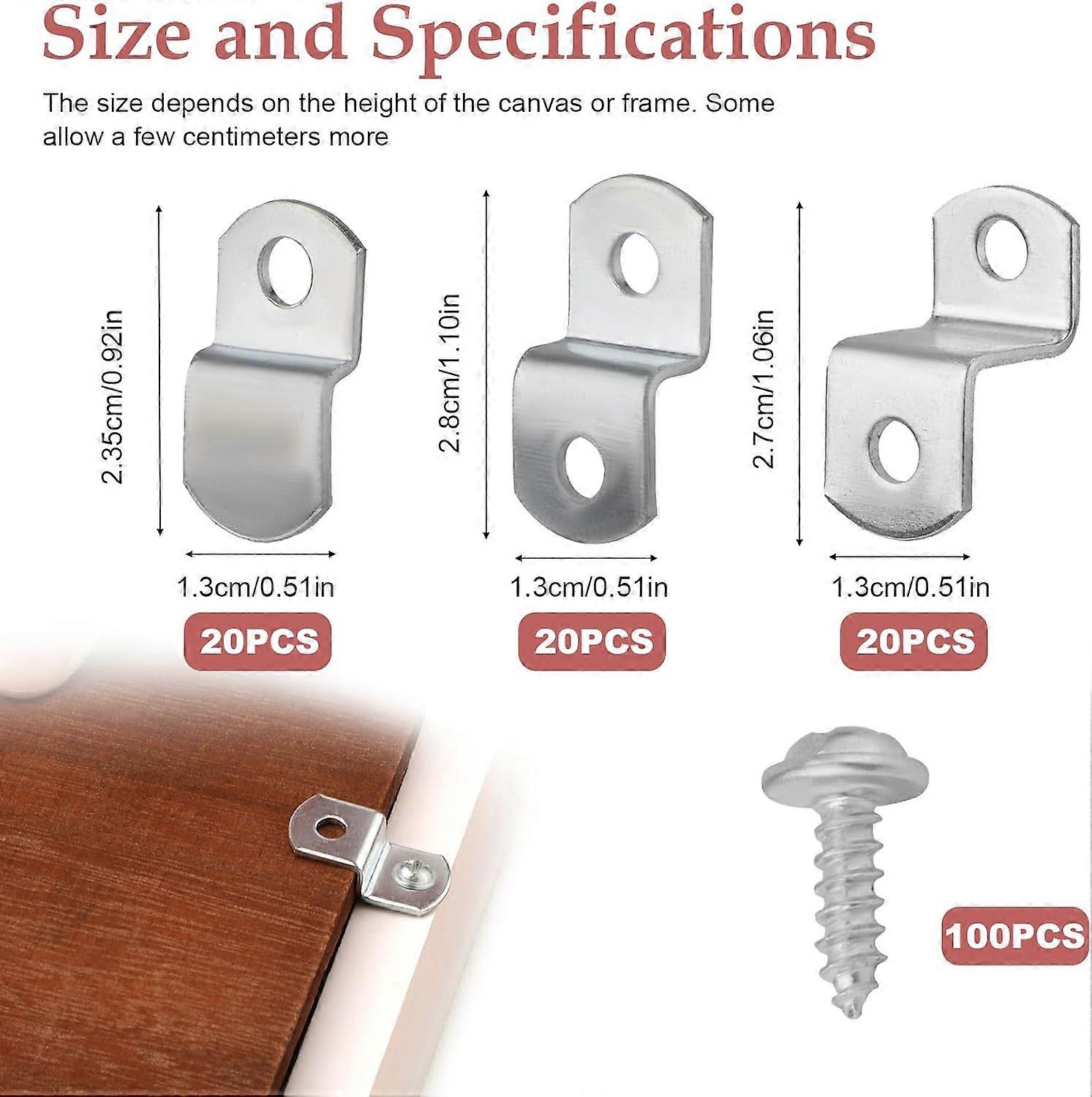 60pcs Canvas Offset Clips Framing Clips, 1/4 Inch, 1/8 inch, 1/2 inch ...