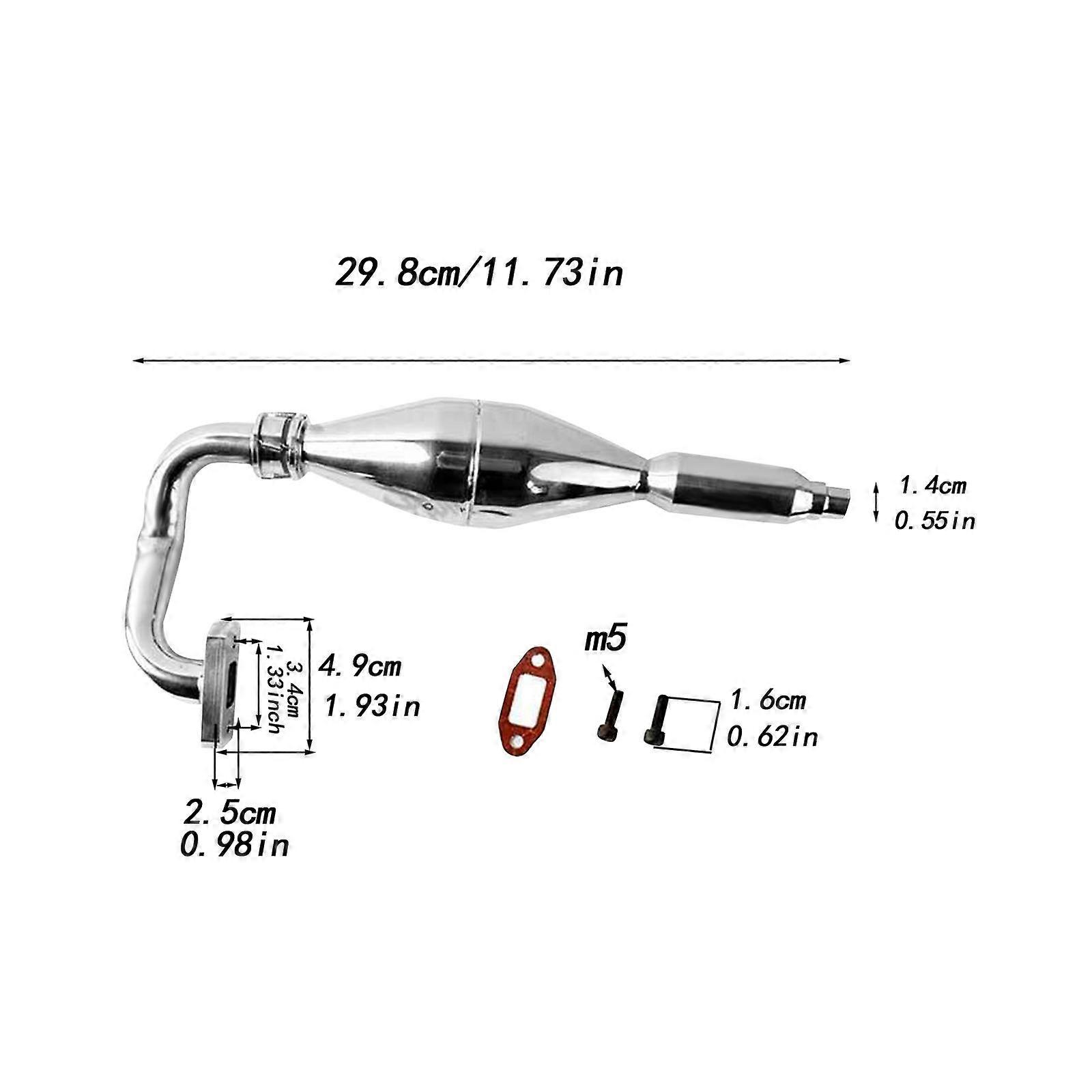 15003 Exhaust Pipe Metal RC Car Exhaust Pipe for HSP 1/5 Model Monster ...
