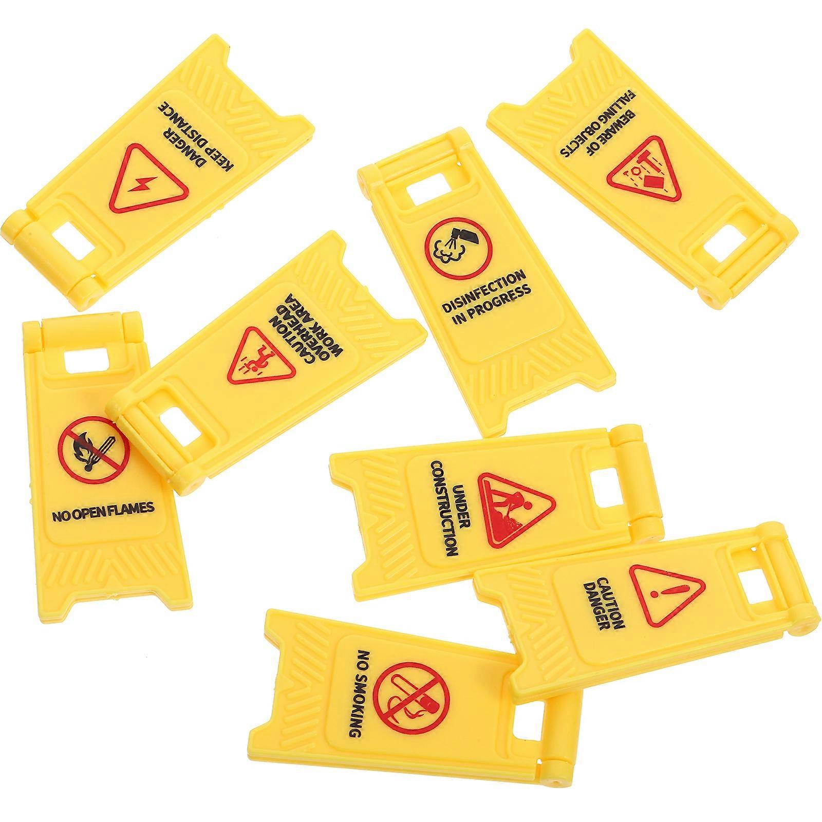 8Pcs Traffic Signs Toys Kids Pretend Play Warning Signs Models Traffic ...