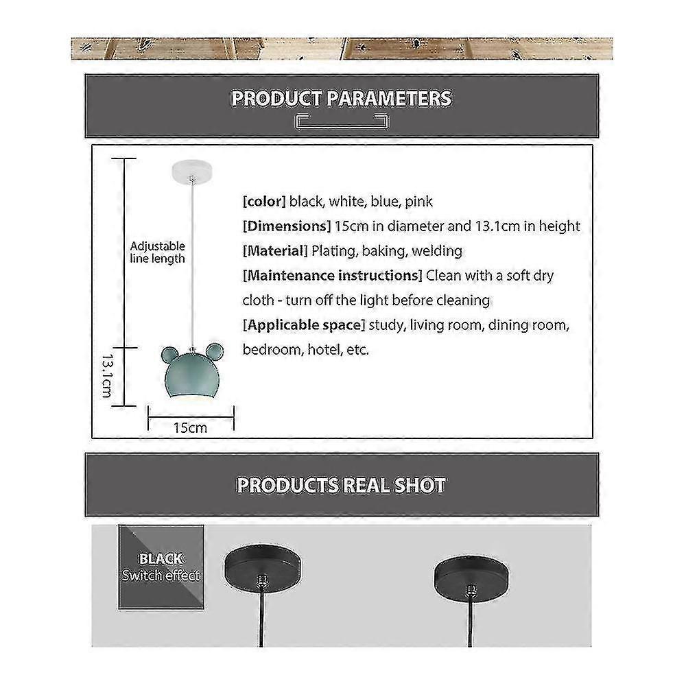 Sofirn Nordic Pendant Light Mouse Hanging Lamp Dining Table Children's ...