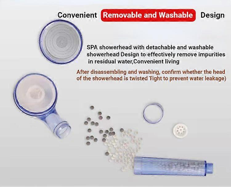 Negative ion booster shower head adjustment and filtration shower head, handheld shower head for ...
