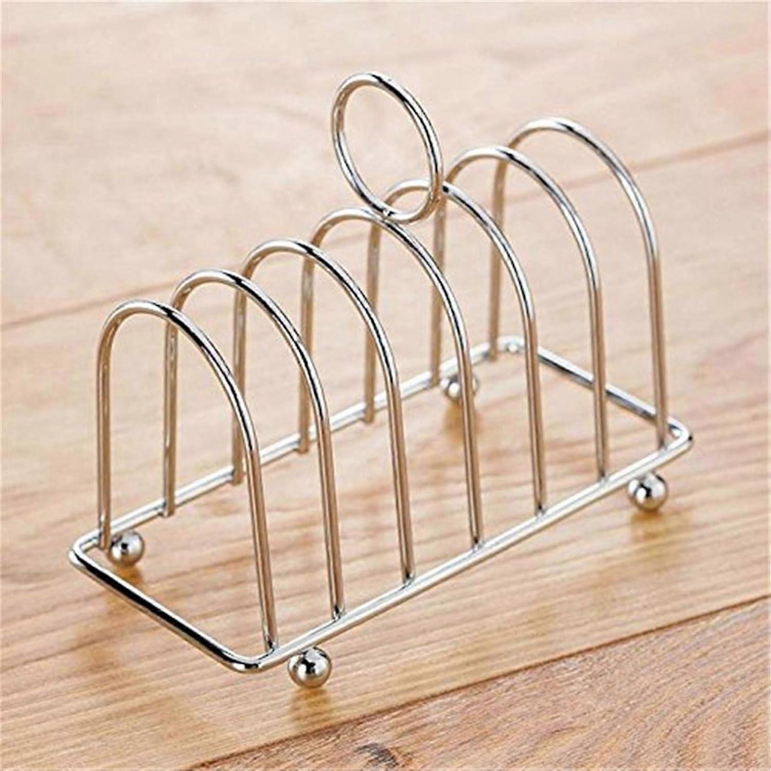 Food Grade Stainless Steel Toast Rack, 6 Slice Toast Rack With Ball ...