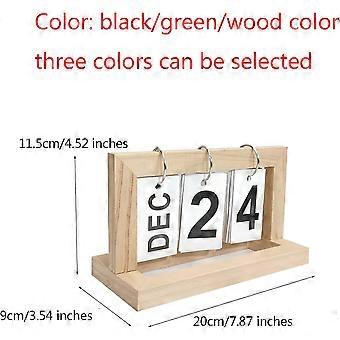 Perpetual Calendar Wooden Flip Calendar Wooden Retro Table Calendar ...