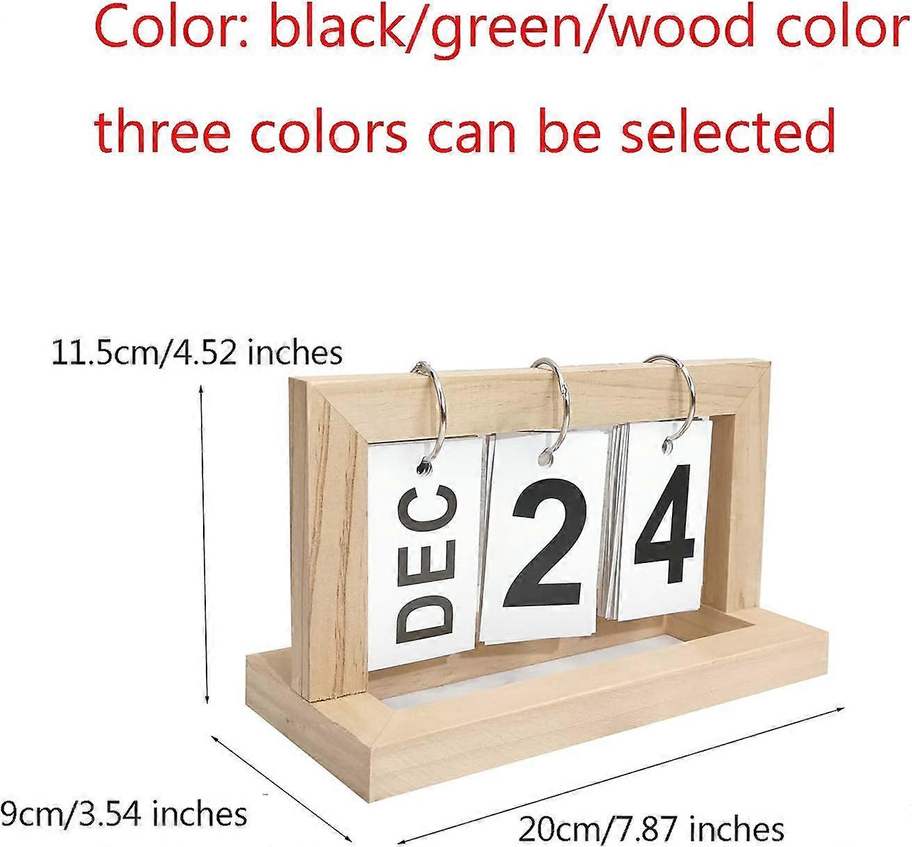 Perpetual Calendar Wooden Flip Calendar Wooden Retro Table Calendar ...
