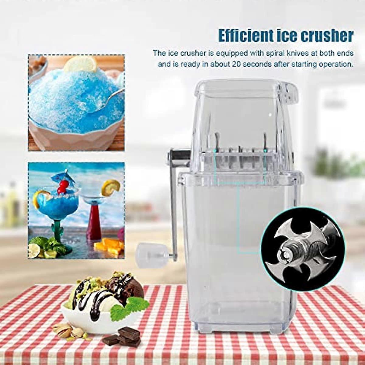 Hand-Operated Ice Crusher Transparent Manual Ice Machine Hand Crank ...