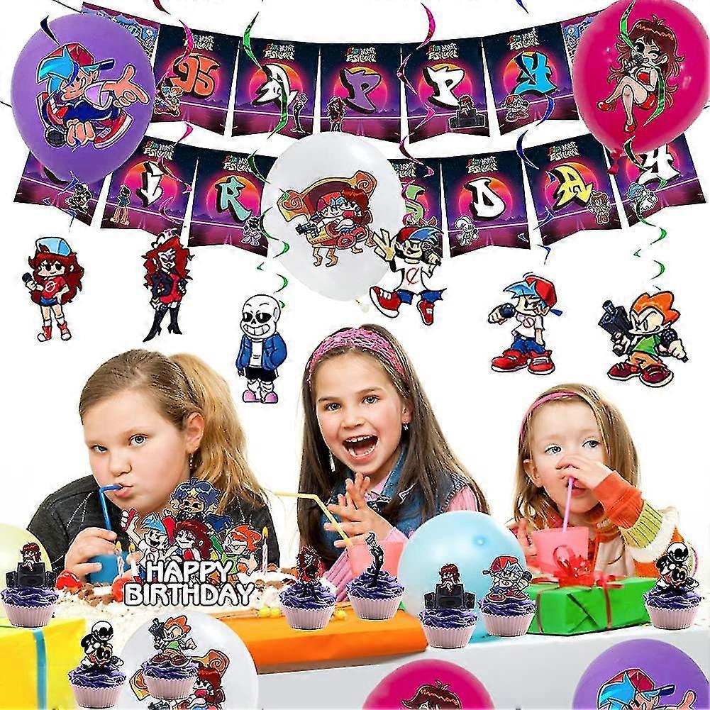 Friday Night Funkin Birthday Decorations Kit, 50 Pcs Friday Night ...