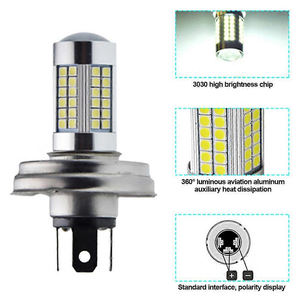 1pcs DC 6V 10-30V 12V 24V P45T R2 3030SMD LED Motorcycle Headlight ...