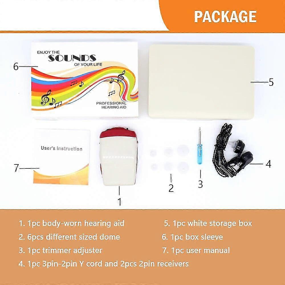 2 Channels Digital Binaural Adjusting Super Power Body Worn Bw Hearing ...