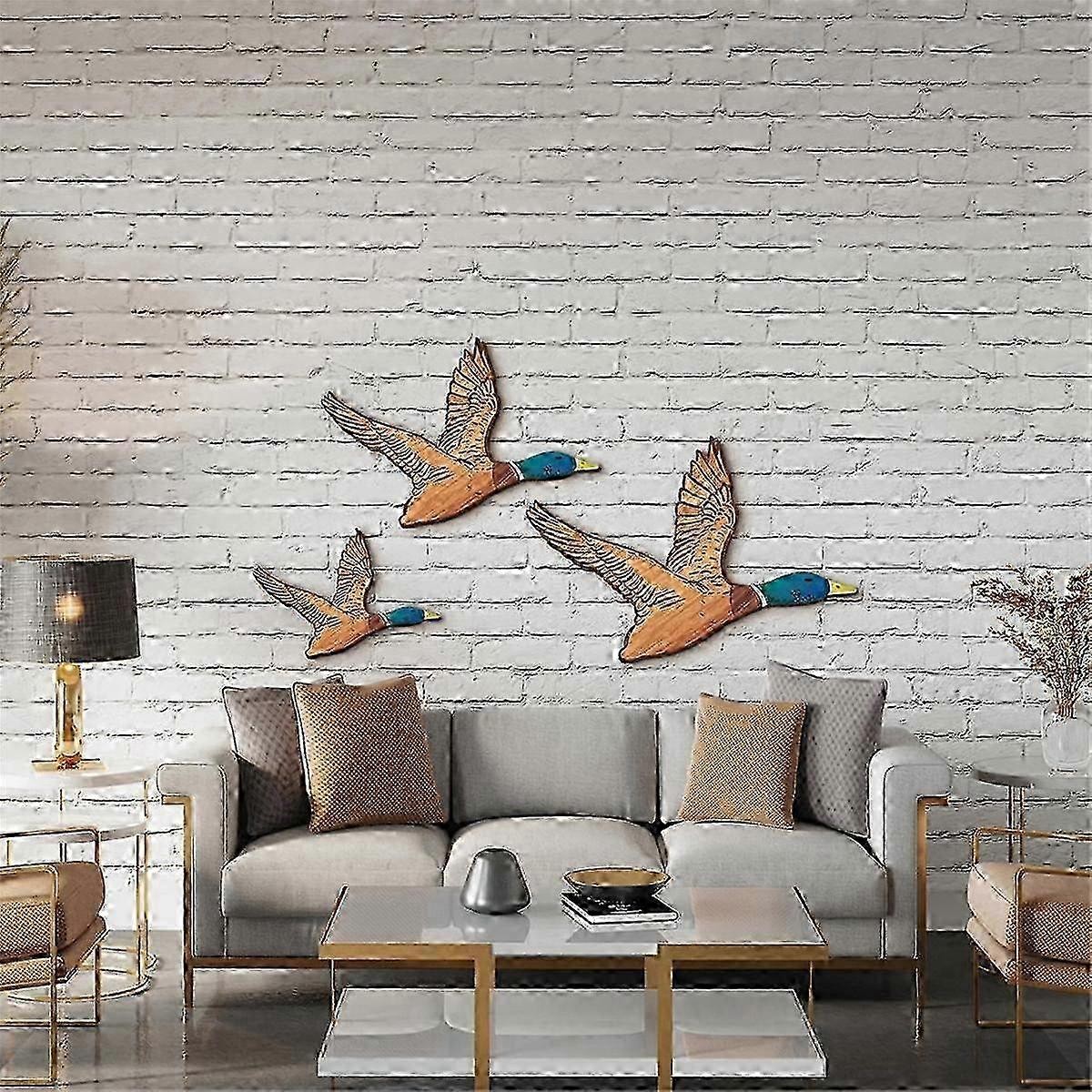 3 Size Mallard Duck Wall Art Wooden Ducks Wall Decor Rustic Flying ...