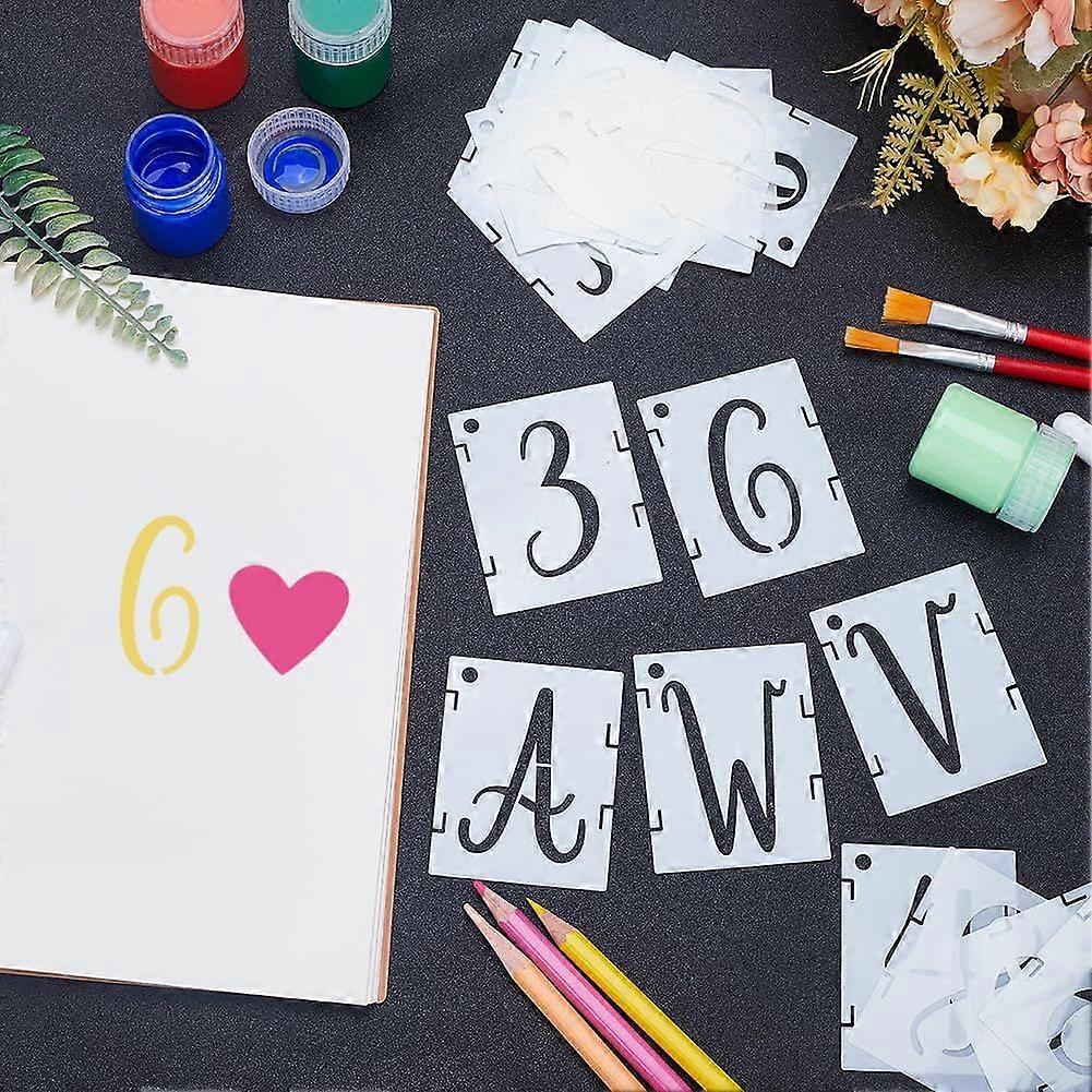 84PCS Letter Stencils 2 Inch Reusable Plastic Alphabet Numbers Symbols ...