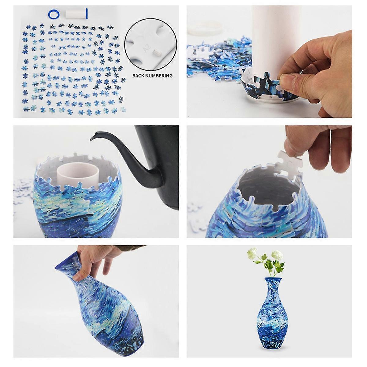 3D Jigsaw Vases DIY Living Room Decor Flower Arrangements Home Decor ...