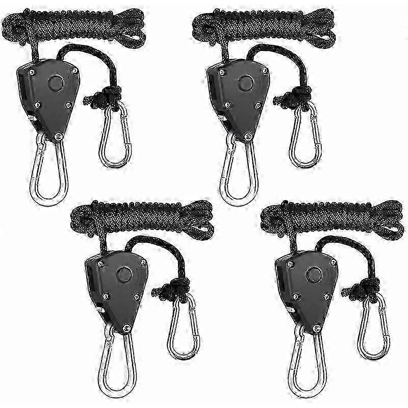 4 Pcs Pulley Ratchets Heavy Duty Rope Clip Hanger Adjustable Lifting ...