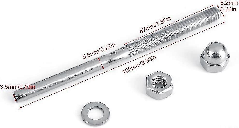 10pcs Cable Railing System Threaded Terminal Stud End For 1/8 Cable ...