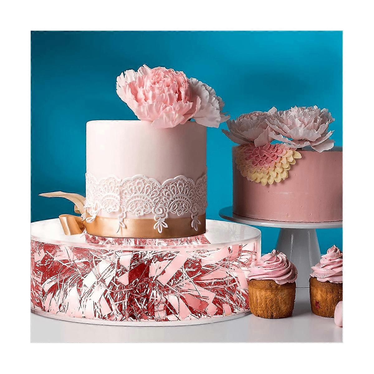 Acrylic Cake Display Board Round Cake Display Tray DIY Cake Refillable ...