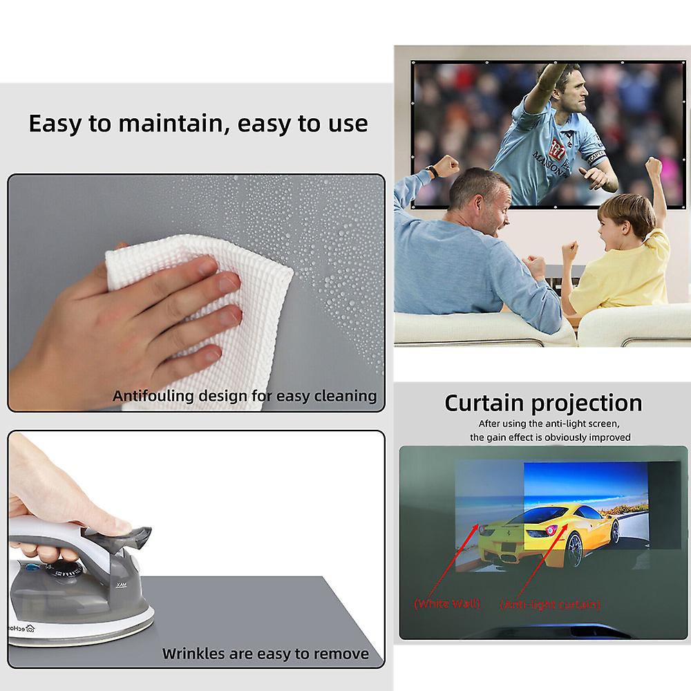 4k Hd Projection Screen Anti-light Projector Screen | Fruugo UK