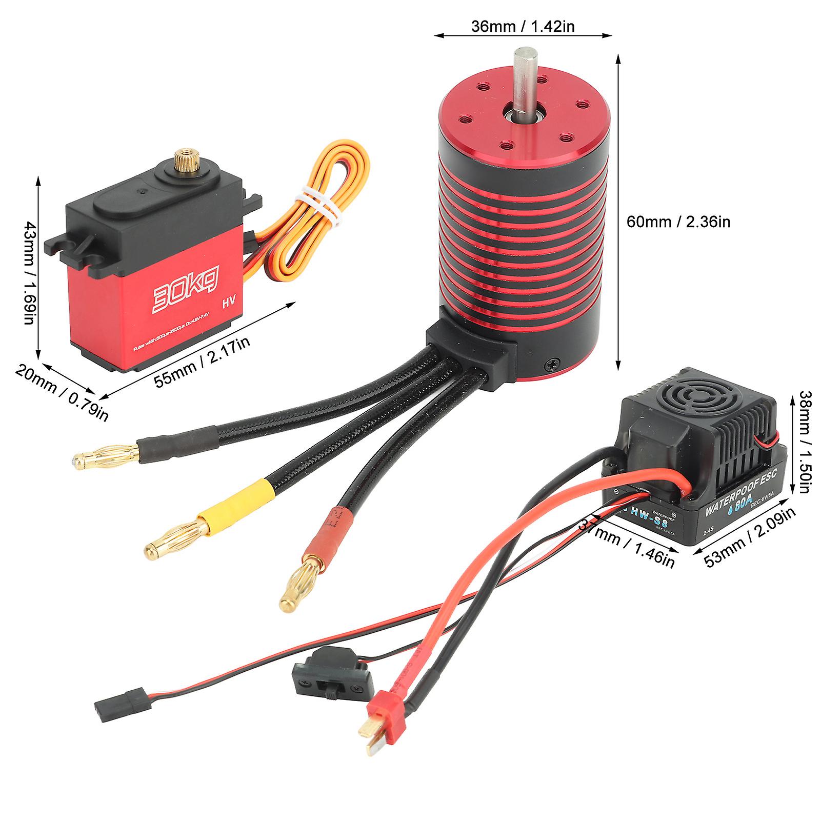 3660 Brushless Motor 80A Platinum Short Wire Brushless ESC T Plug ...