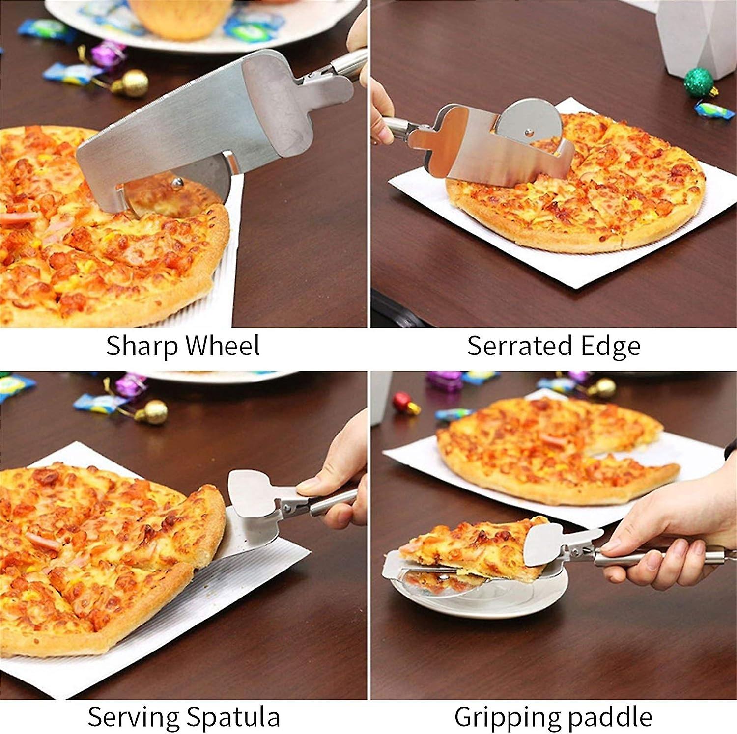 Pizza Cutter - Cake Slicer - 3 In 1 - Easy To Clean , Sharp Stainless ...