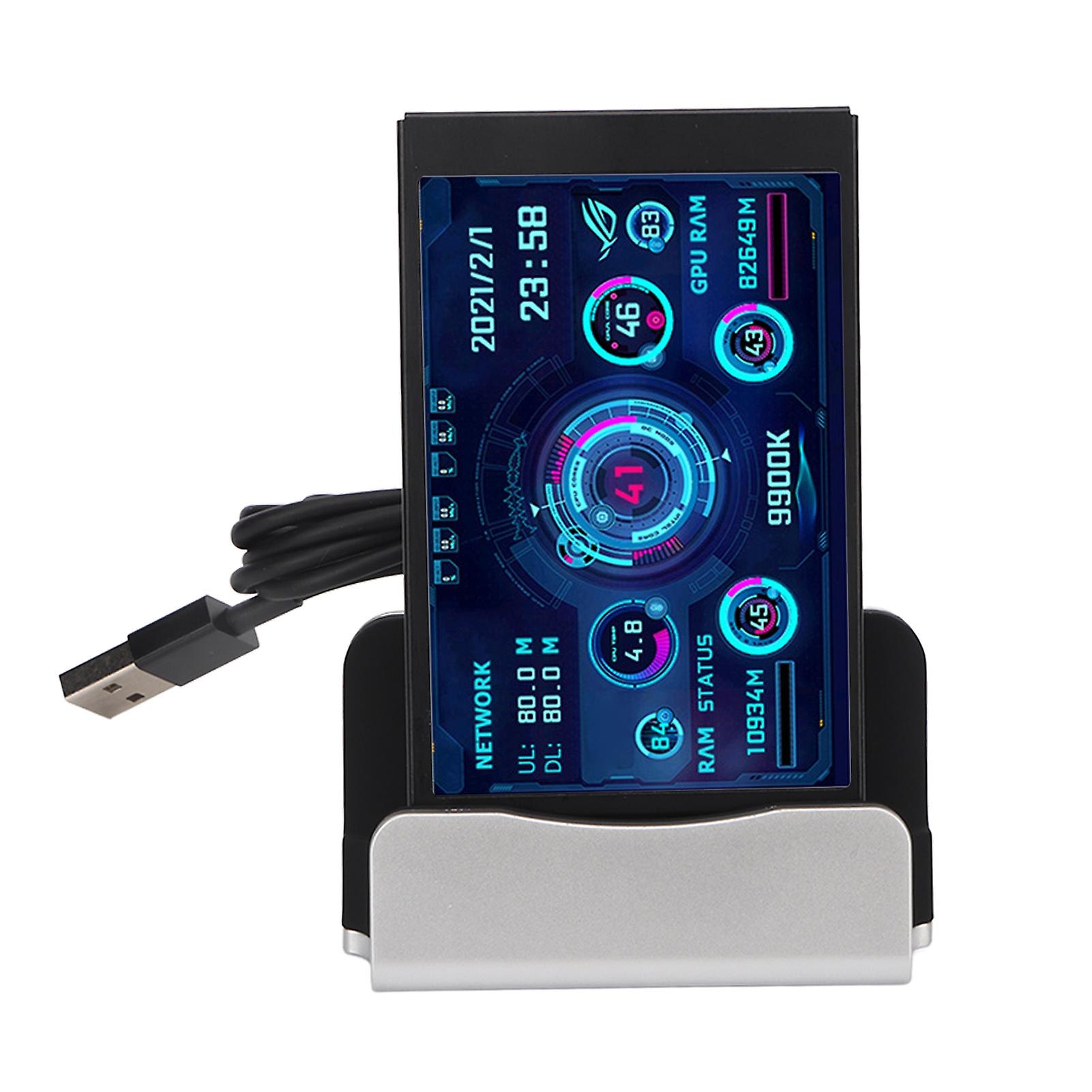 Computer Temp Monitor 3.5in IPS Full View USB C Auto Off Rotatable PC ...